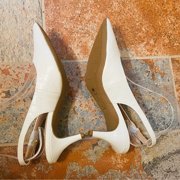 Alfani | Shoes | Alfani Stepflex Slingback Kitten Heels White Pointed ...